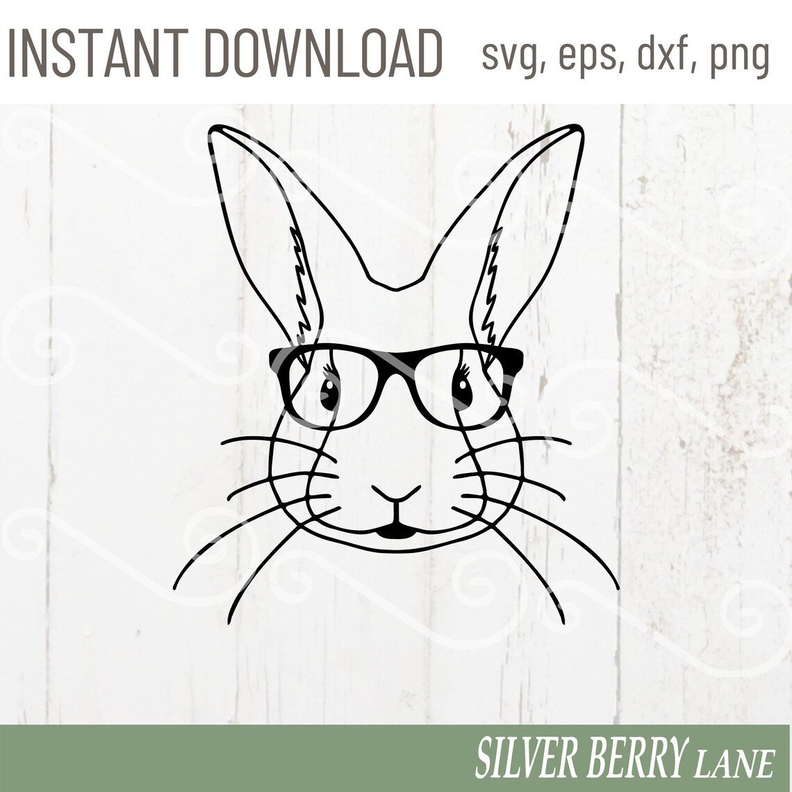 Bunny Glasses Svg-easter Bunny Svg-rabbit With Glasses Svg-spring Bunny ...