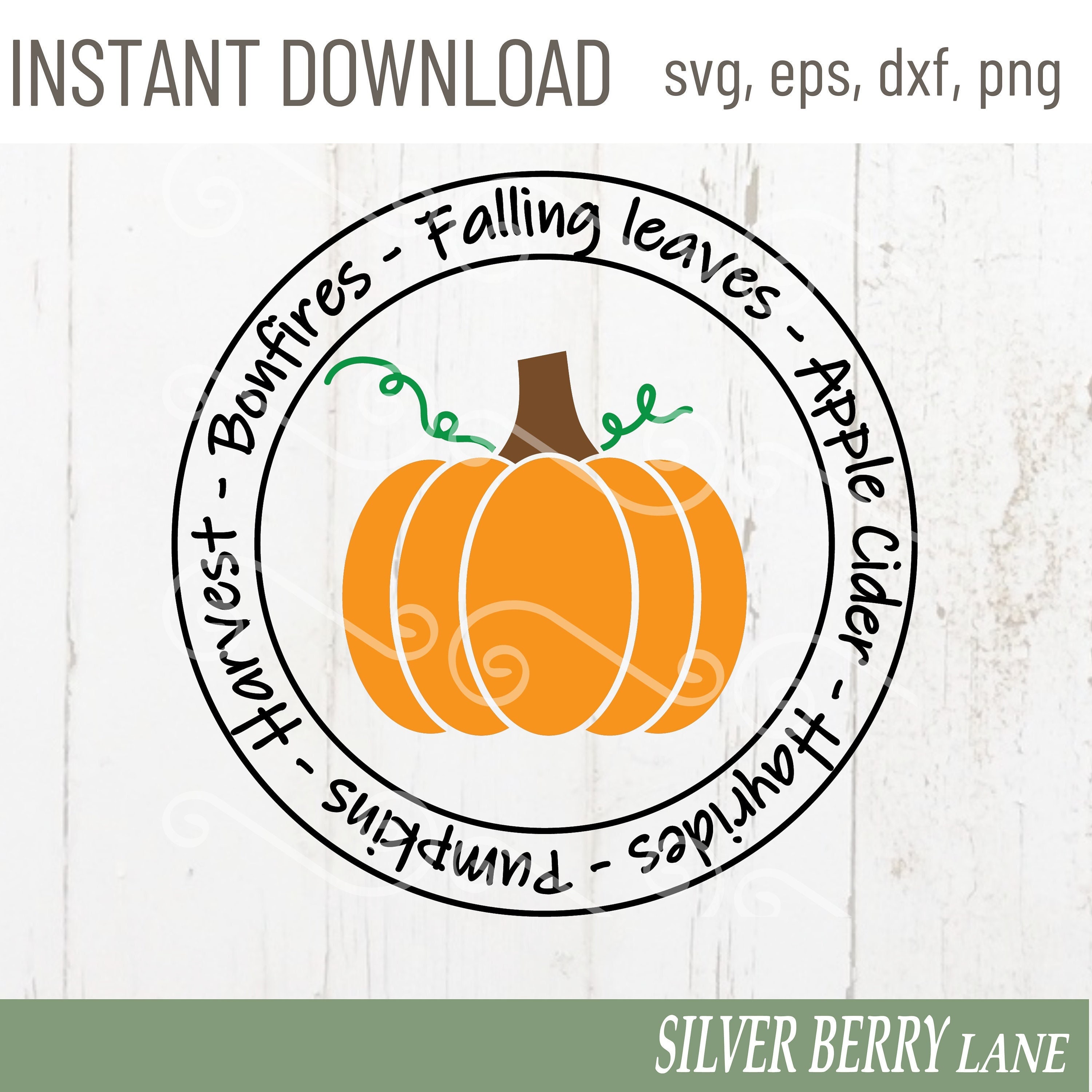 Fall Circle Svg-fall Pumpkin Svg-fall Circle Door Hanger-orange Pumpkin ...