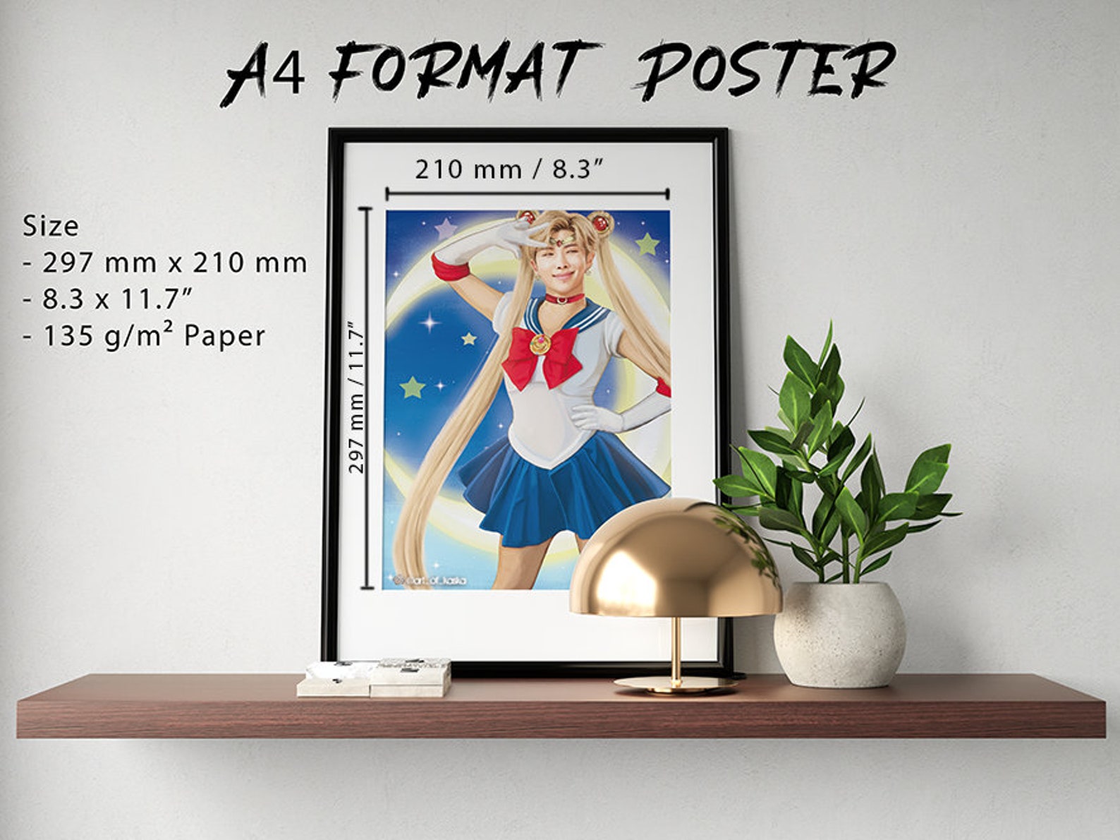 BTS RM Poster RM Sailor Moon Print A4 Format Poster | Etsy