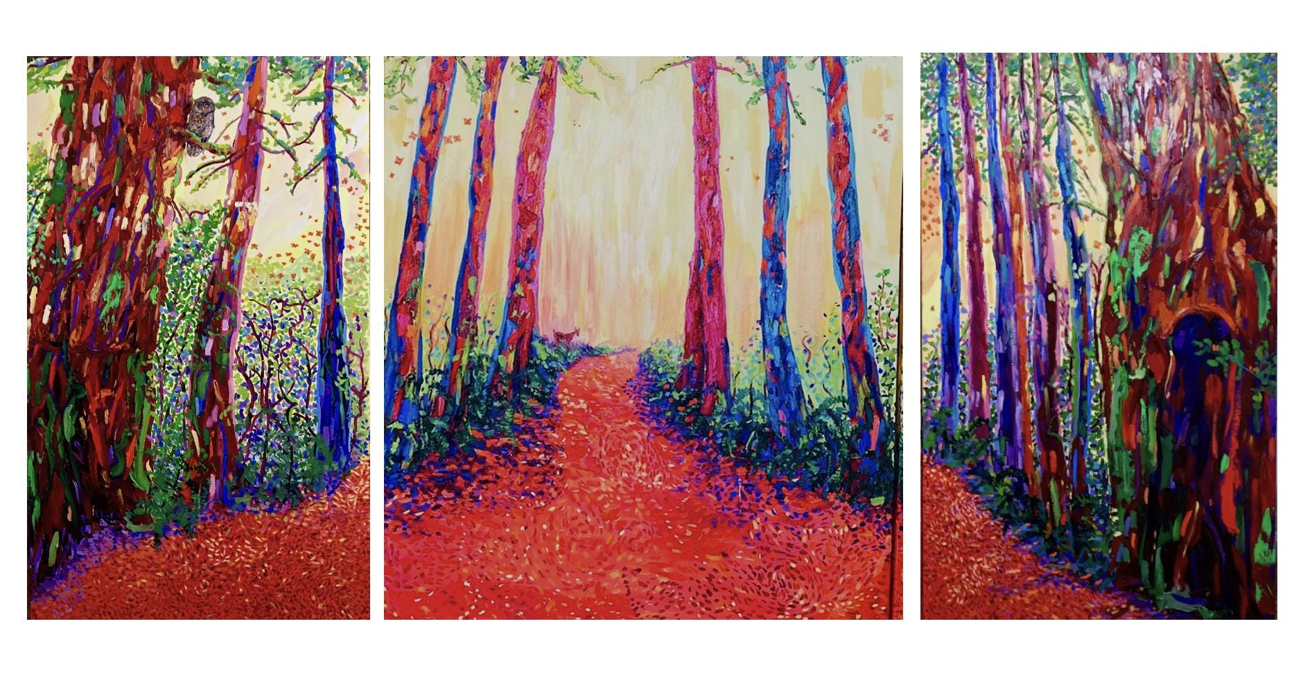 Muir Woods Triptych (3 Paintings) - Etsy