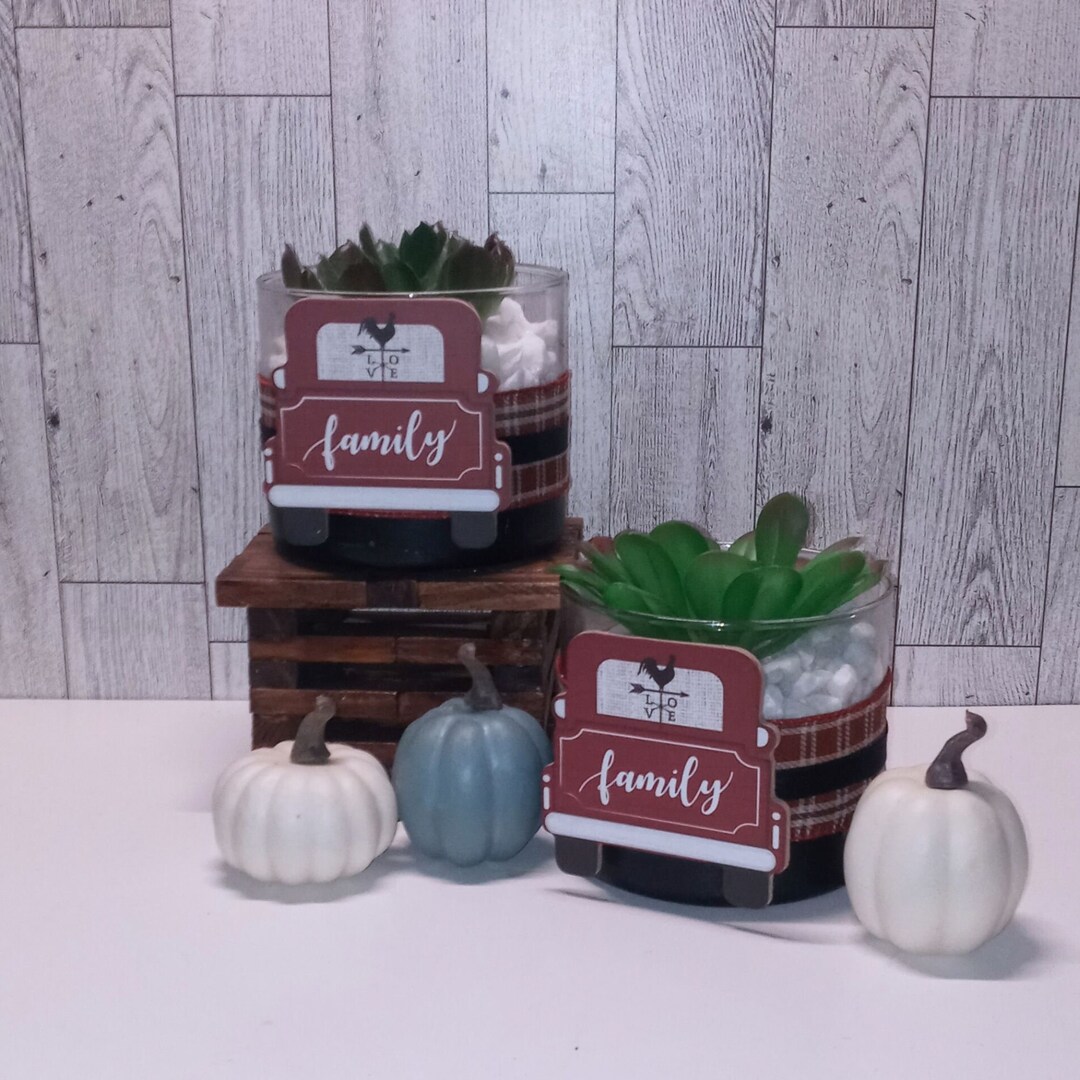Fall Farm Truck Succulent Vases - Set of 2 | Fall Succulent Vases - Set ...
