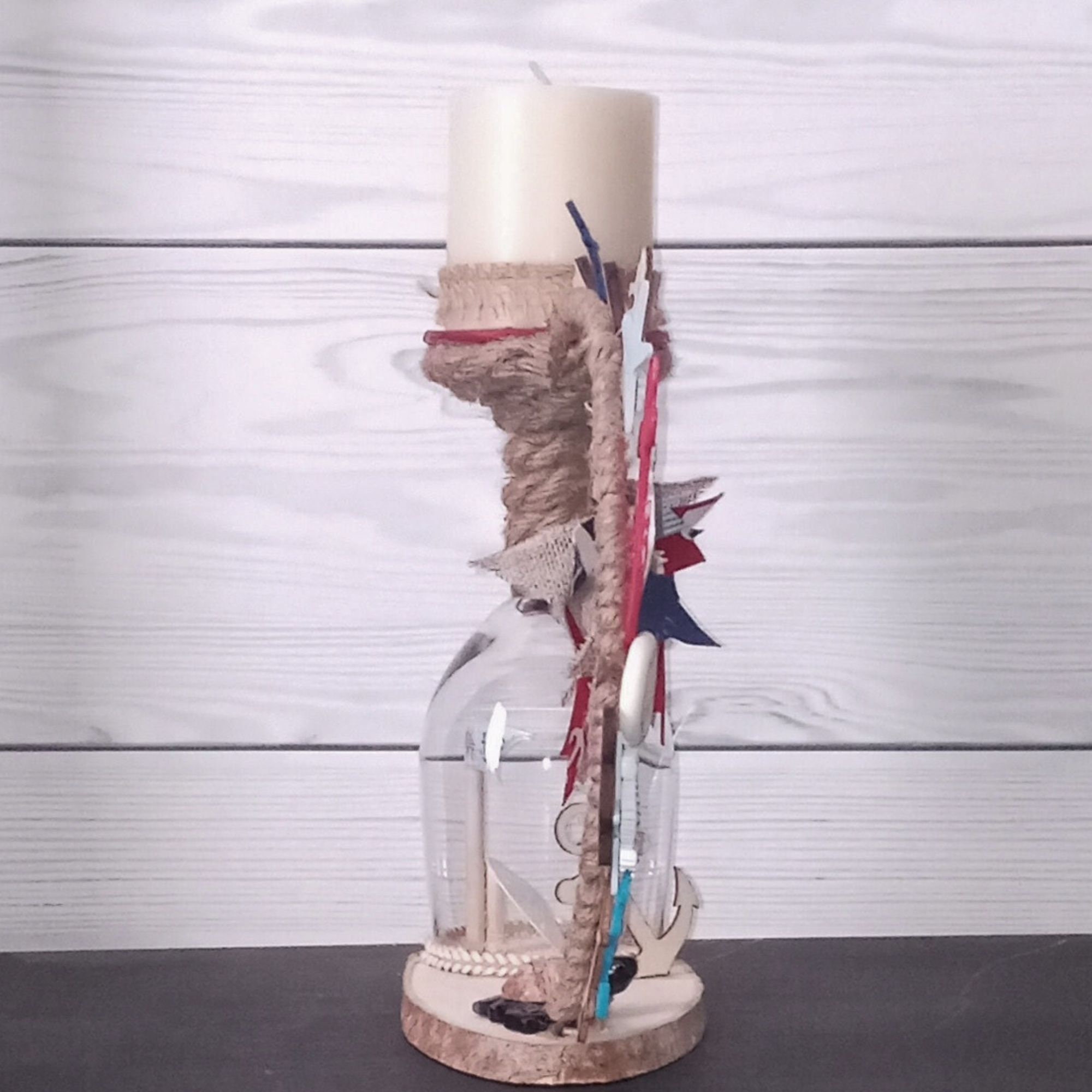 Nautical Candle Centerpiece | Nautical Candle Holder - Etsy