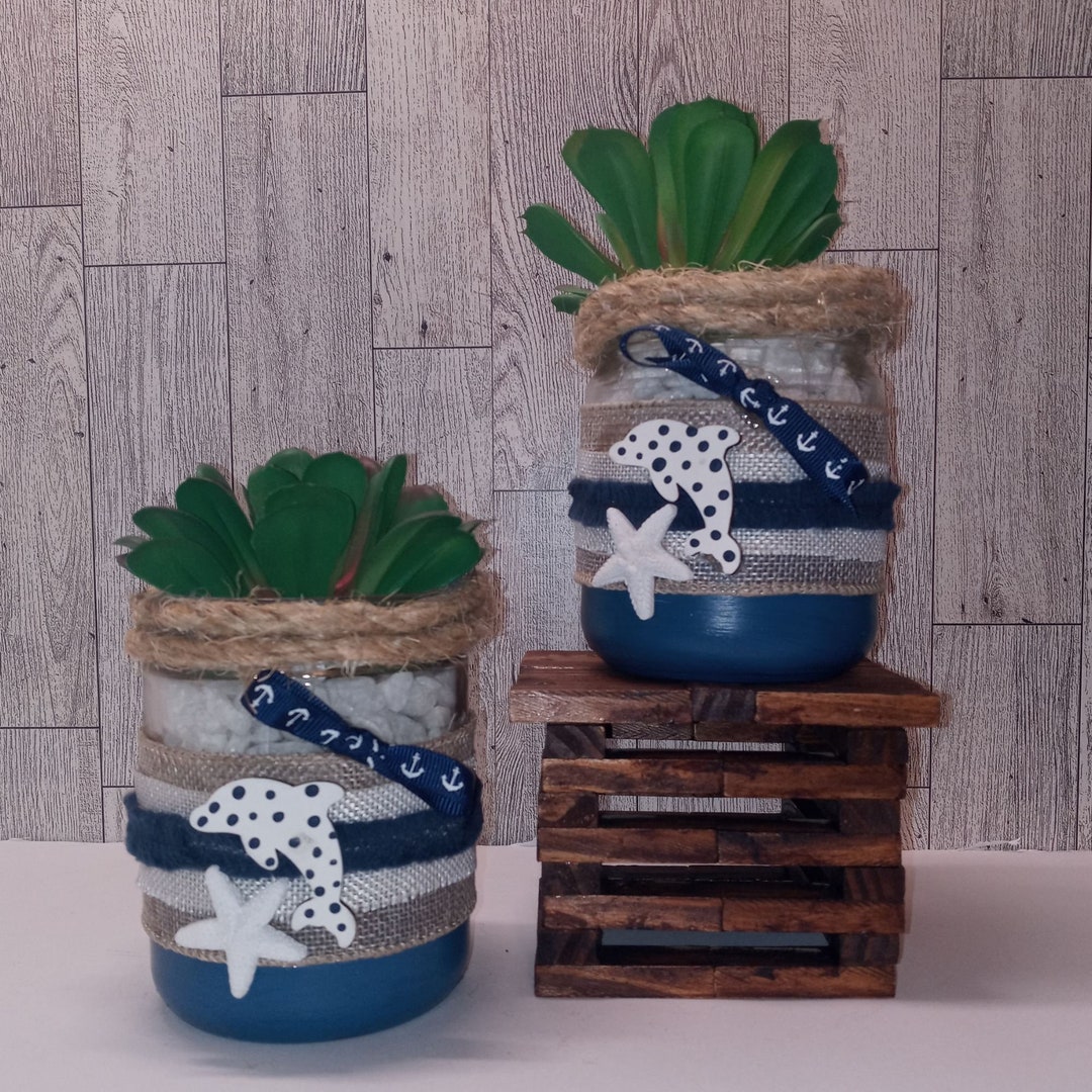 Dolphin Succulent Vase Nautical Succulent Vase - Etsy
