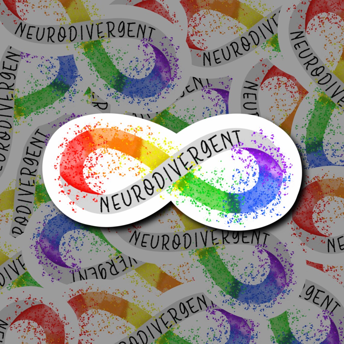 Neurodivergent Infinity Symbol Waterproof Sticker | Etsy