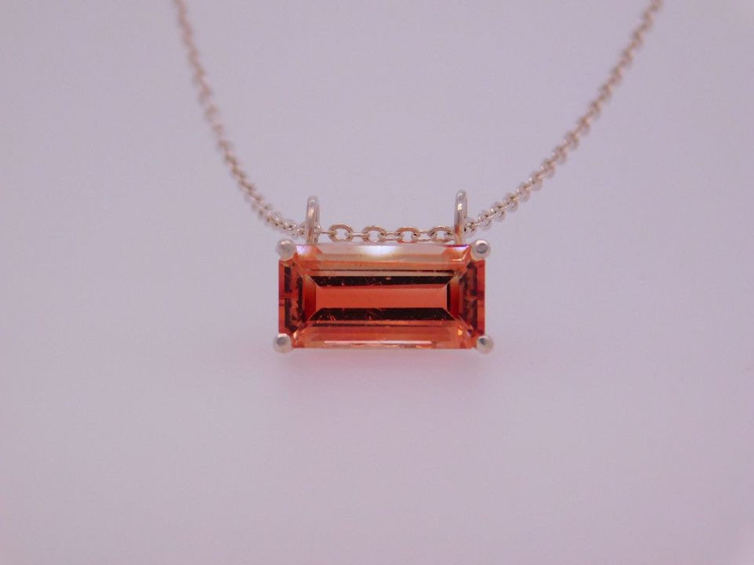 2.61 Carat Oregon Sunstone Emerald Cut Necklace (red Schiller) - Etsy