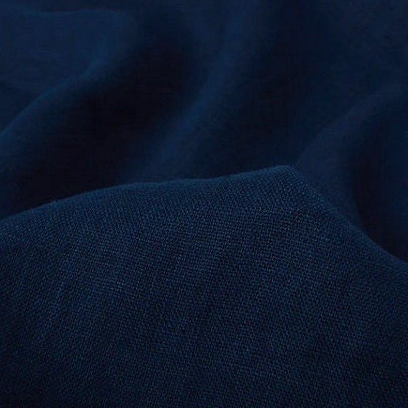 Navy Blue Linen Fabric - Etsy