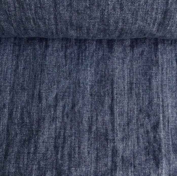 Navy Blue Check Linen Fabric by Meter OEKO-TEX Linen - Etsy