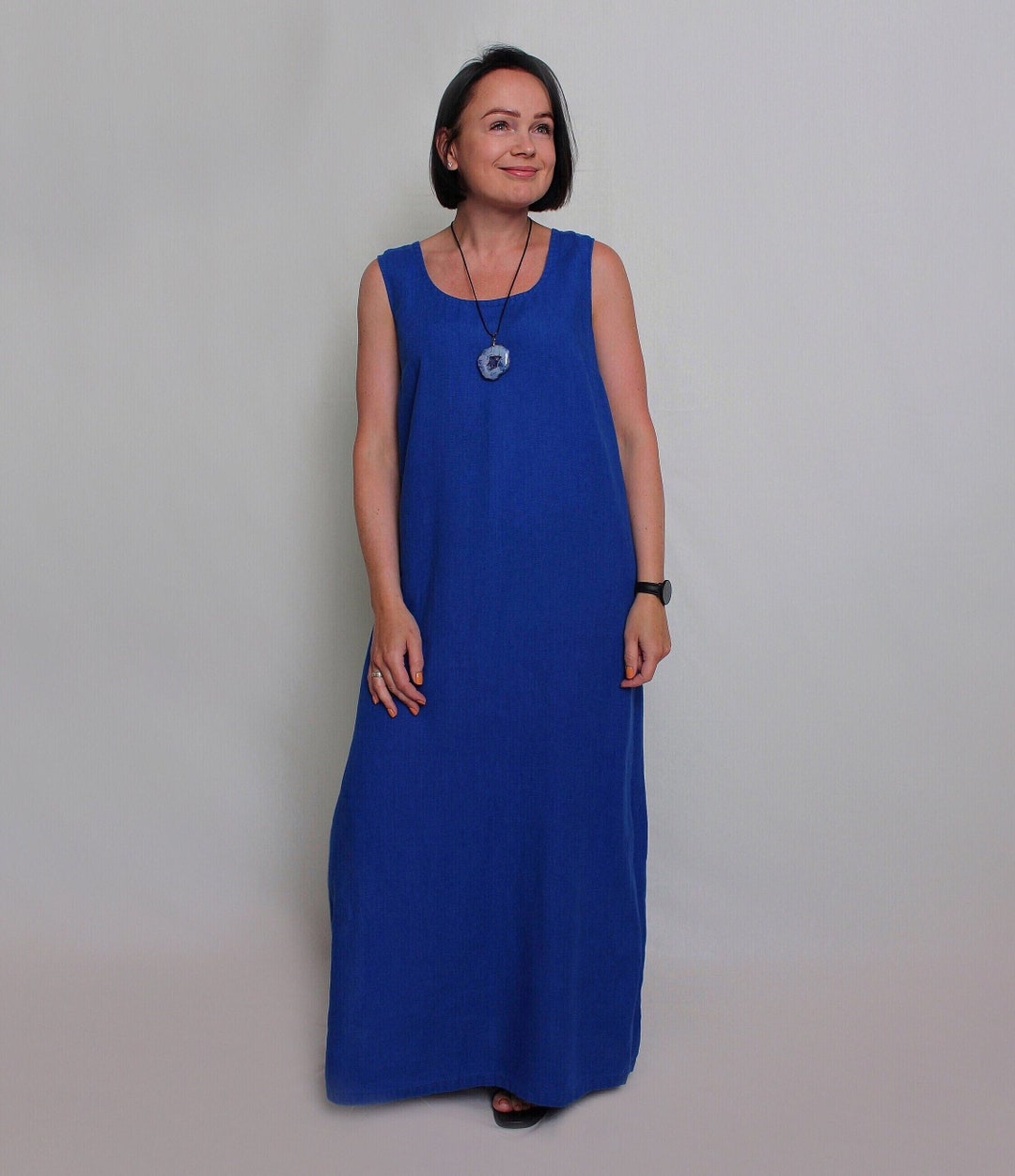 Classic Long Linen Dress Linen Dress Linen Summer Dress Linen Maxi