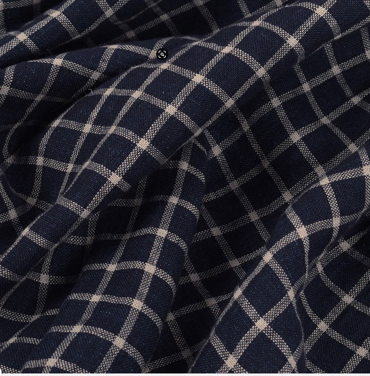 Navy Blue Linen Fabric by Meter OEKO-TEX Linen Softened - Etsy