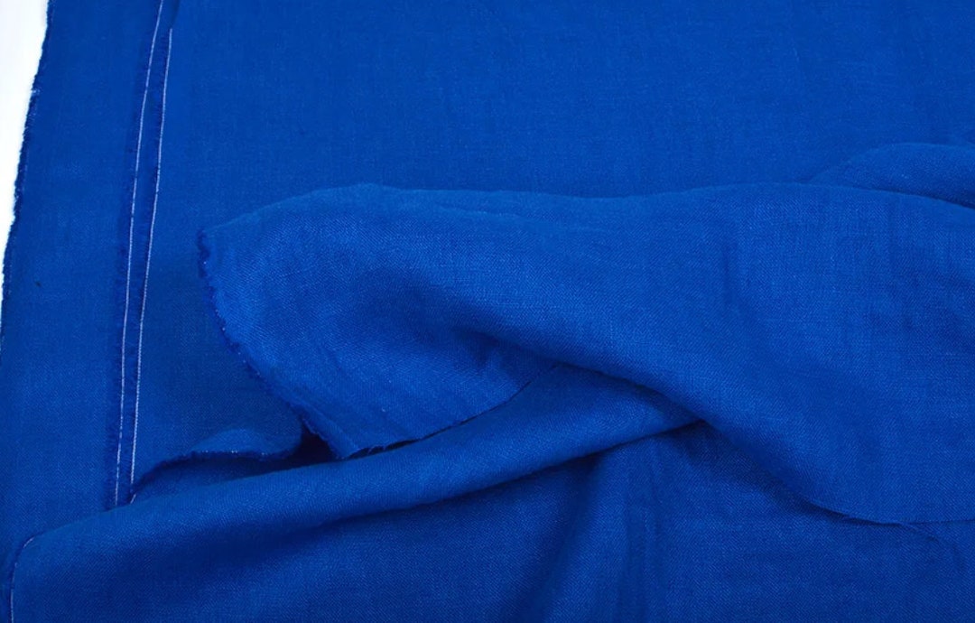 Royal Blue Linen Fabric by Meter, OEKO-TEX Linen, Softened Linen Fabric ...