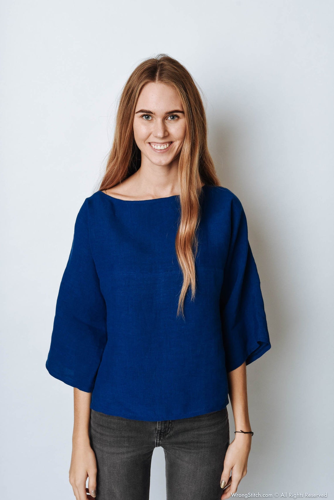 Linen Swing Tunic for Women Aria, Linen Shift Tunic, Kimono Linen Tunic ...