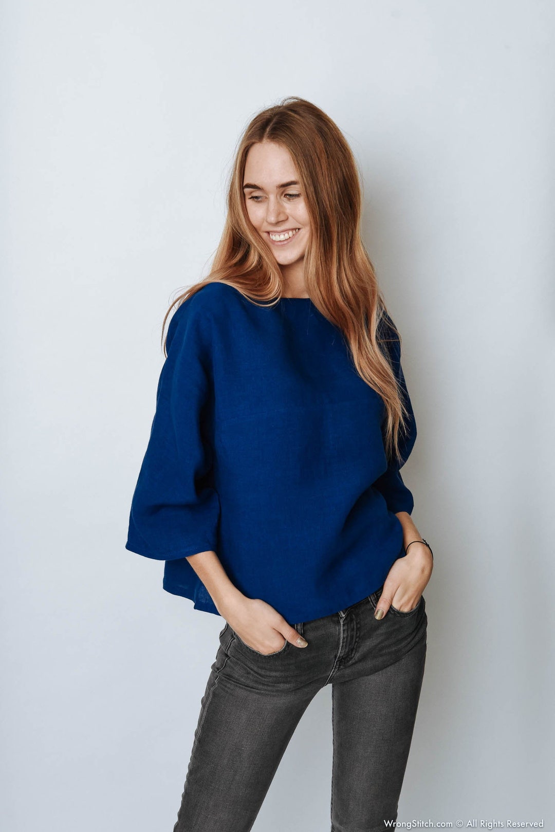 Linen Swing Tunic for Women Aria, Linen Shift Tunic, Kimono Linen Tunic ...