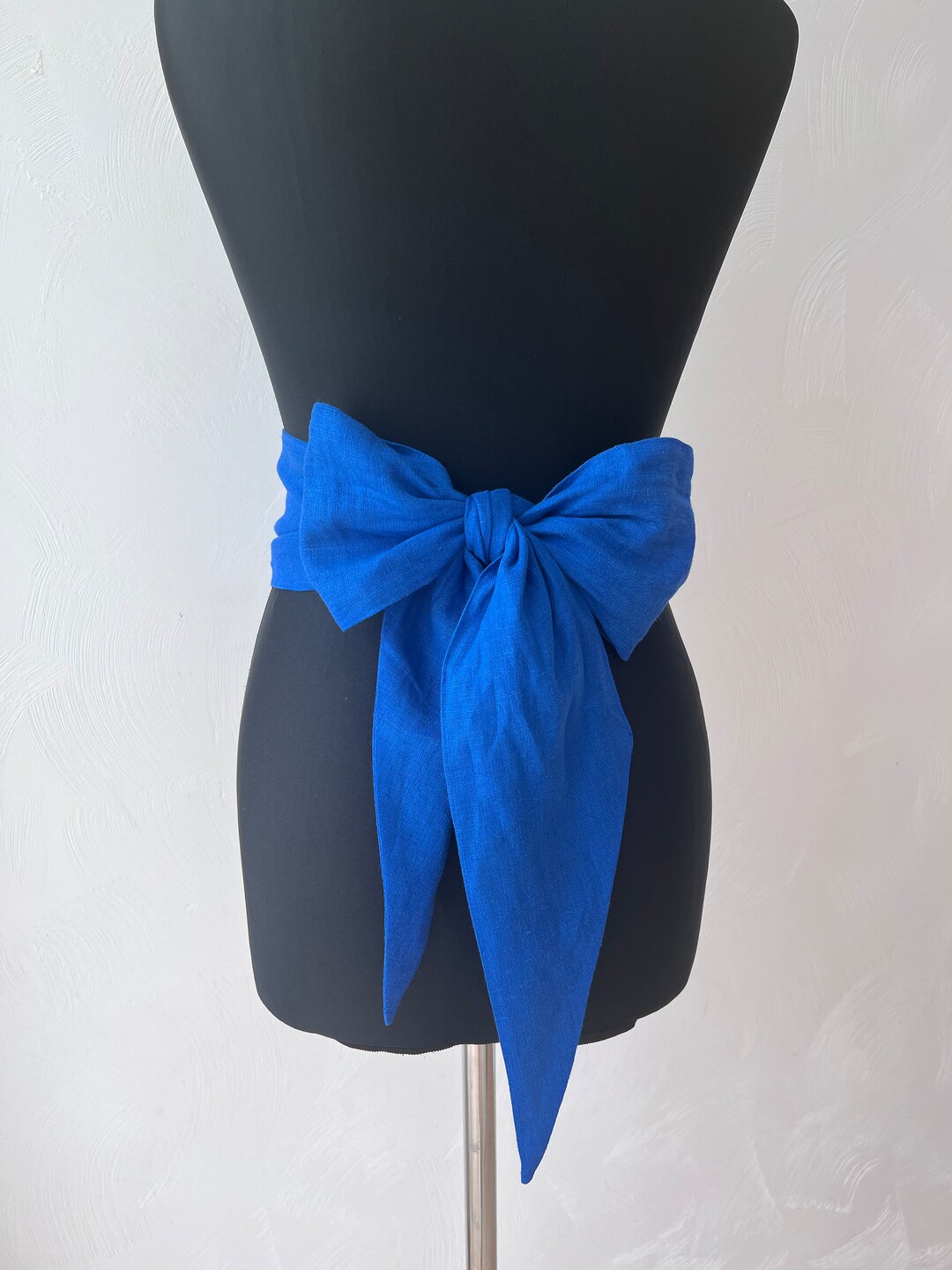 5 Wide Royal Blue Linen Dress Belt, Linen Accessory, Handmade Linen ...