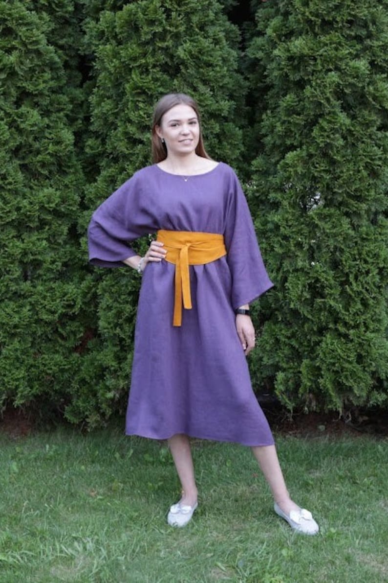 Linen Obi Belt Linen Dress Belt Linen Accessory Handmade - Etsy