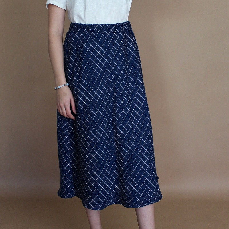 Check Linen Skirt Women - Etsy