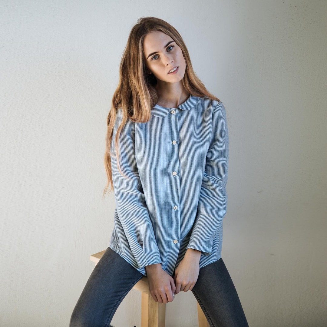 Women Linen Shirt MILA, Linen Blouse, Women's Clothing, Official Outfit ...