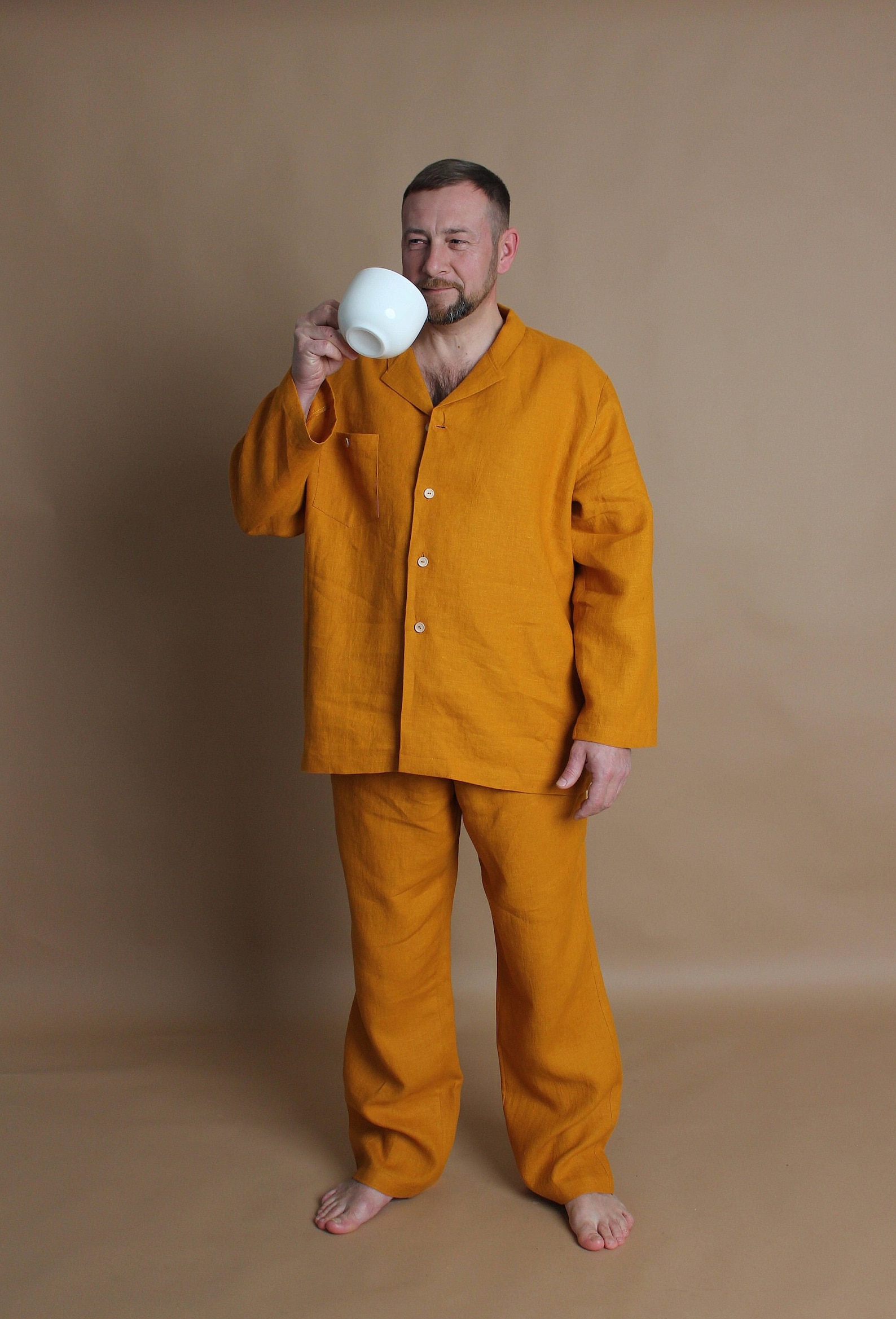 Mens Linen Pajama Set, Linen Homewear, Linen Pants for Home, Linen ...