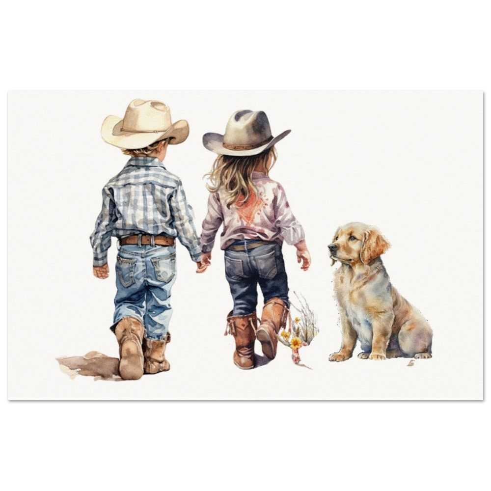Cowboy and Cowgirl Poster - Etsy