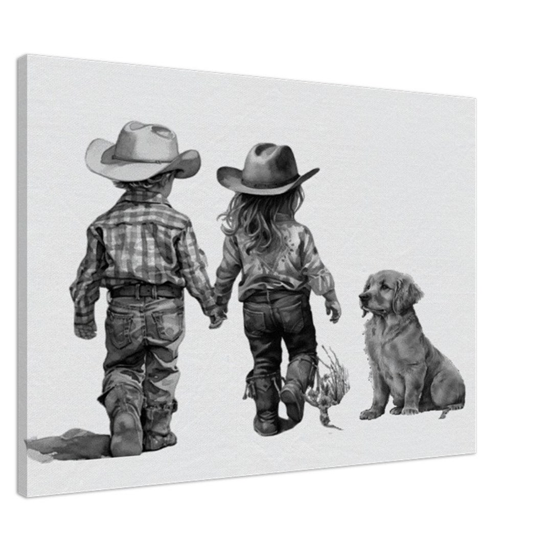 Cowboy and Cowgirl (tb Tinted Canvas - Etsy