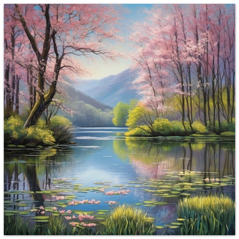 Spring at the Lake Poster - Etsy