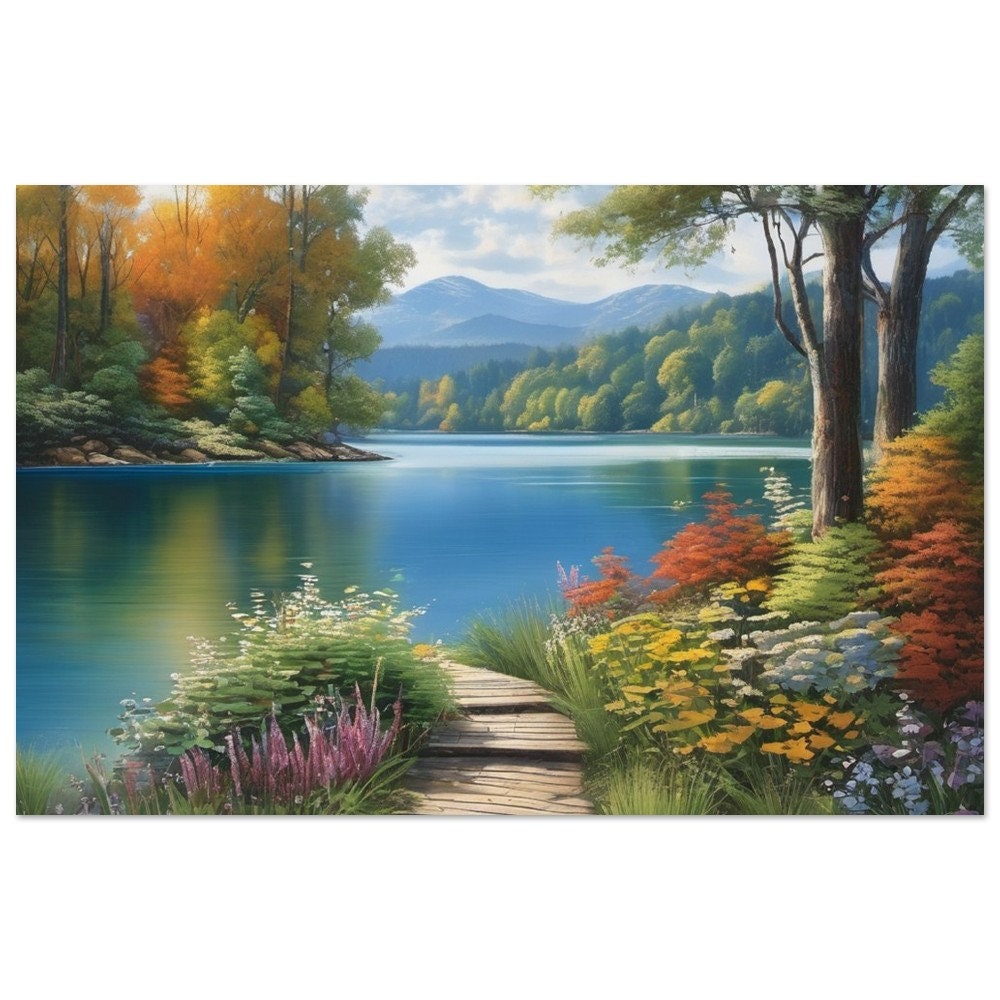 Summer at the Lake Poster - Etsy