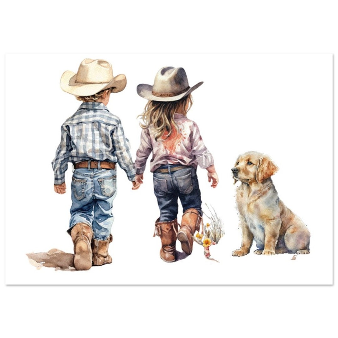 Cowboy and Cowgirl Poster - Etsy