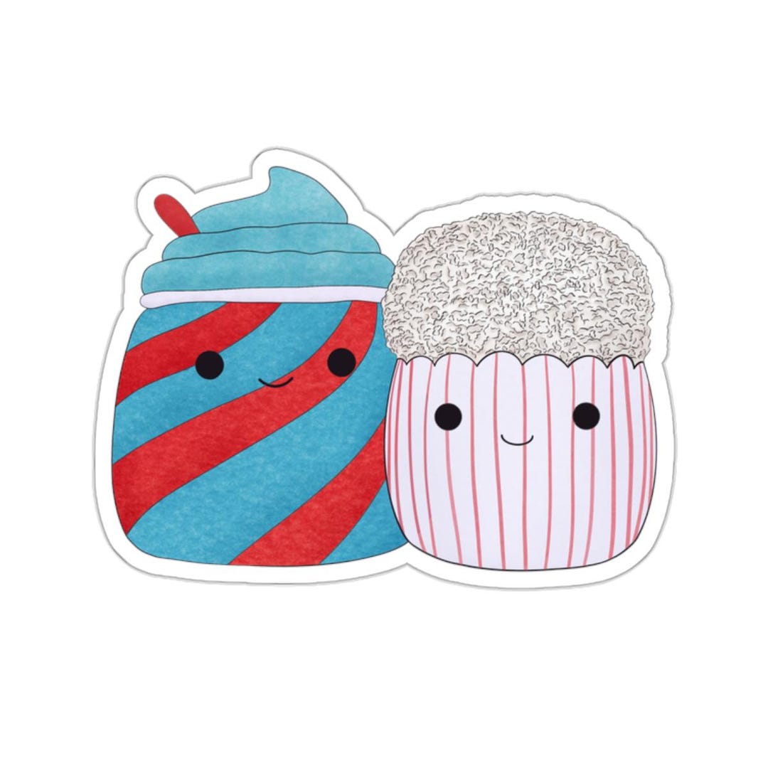 Cute Slushie and Popcorn Sticker Squish Inspired - Etsy