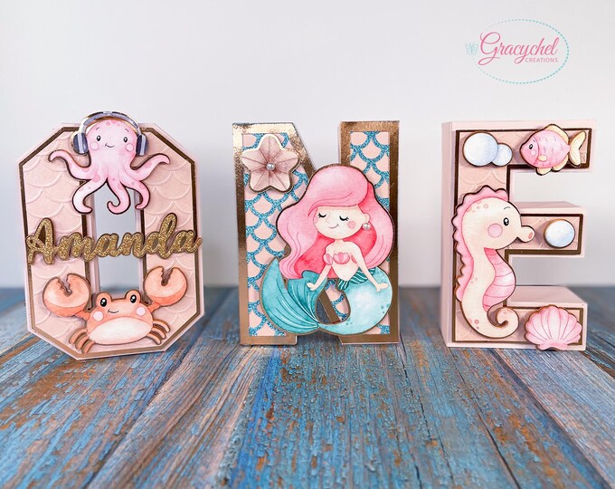 Birthday, Mermaid Customized 3D Letters, Party Decorations. Under the ...