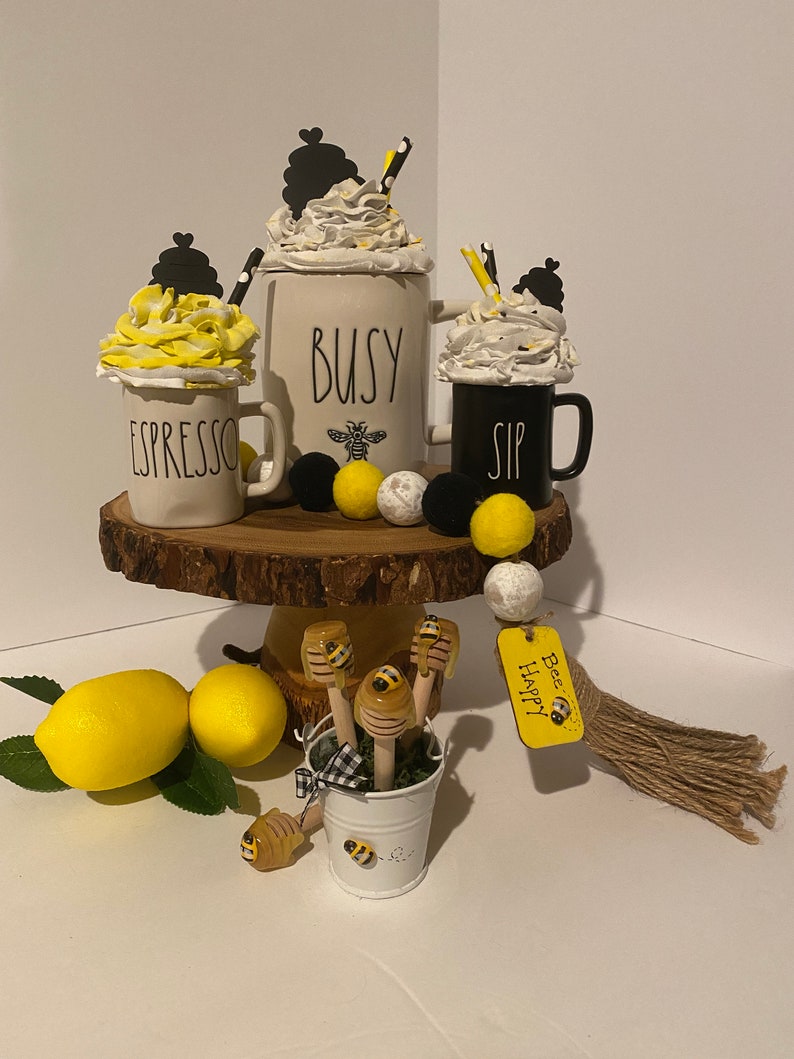 Rae Dunn Inspired Bee Happy Collection Mug Topper - Etsy