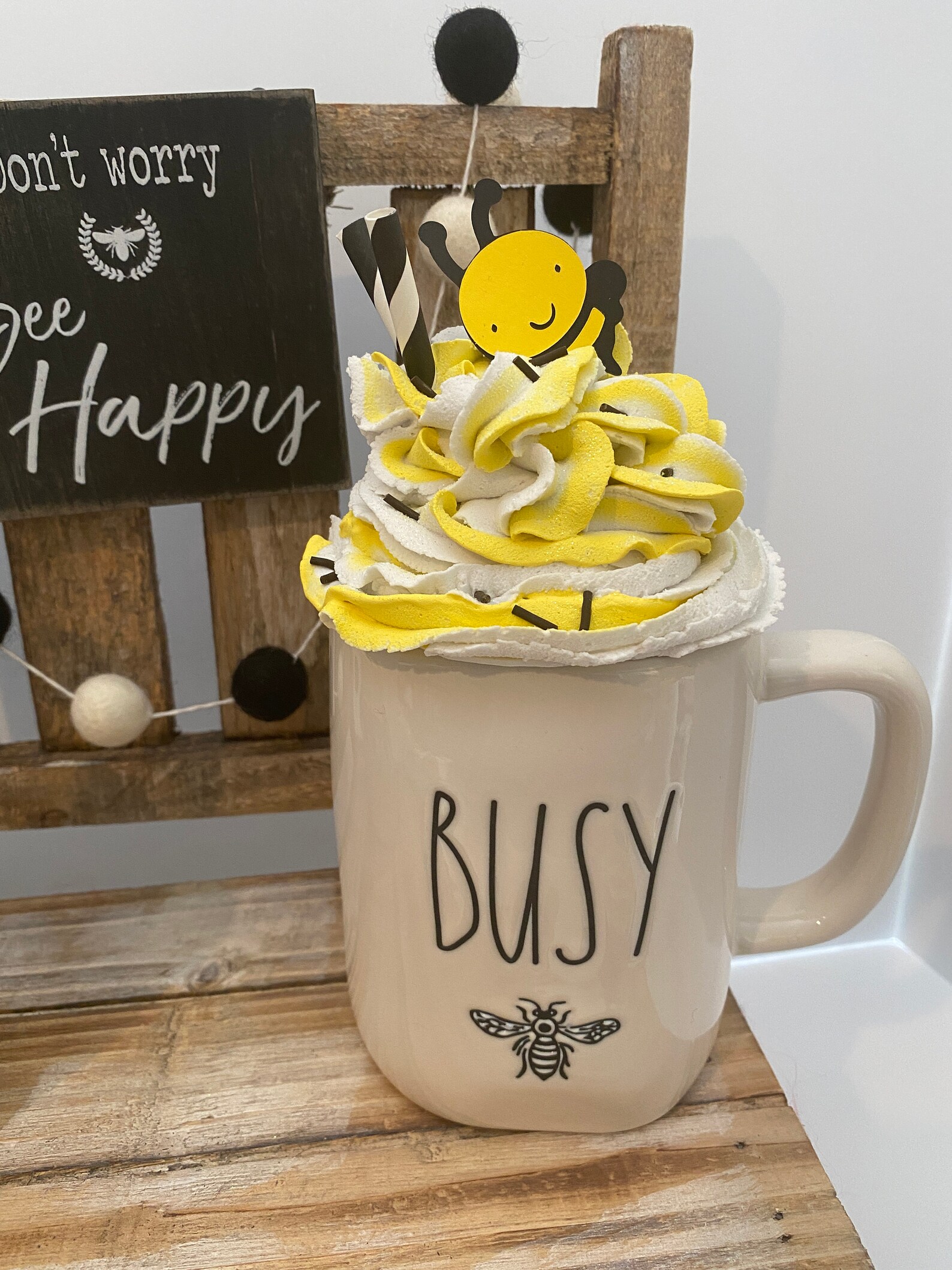 Rae Dunn Inspired Bee Happy Collection Mug Topper - Etsy