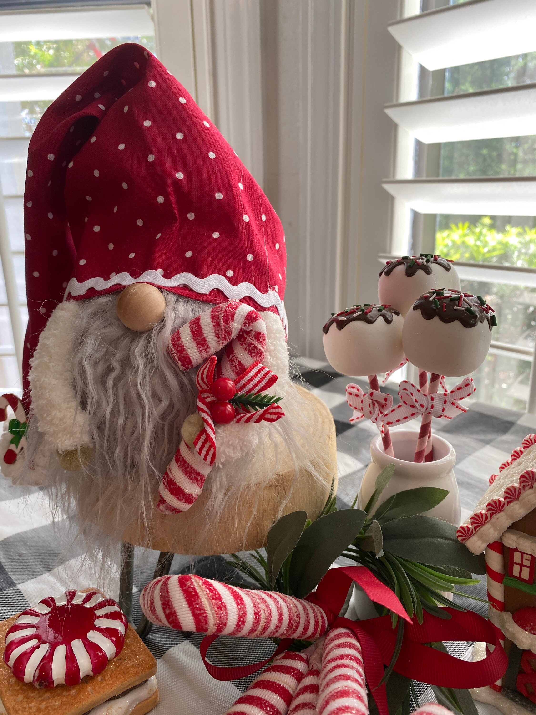 Candy Cane Christmas Gnome winterdecorwintergnome - Etsy