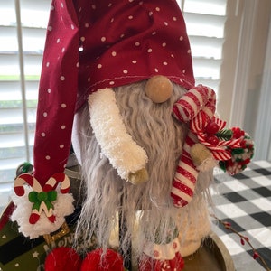 Candy Cane Christmas Gnome WinterDecorWinterGnome | Etsy
