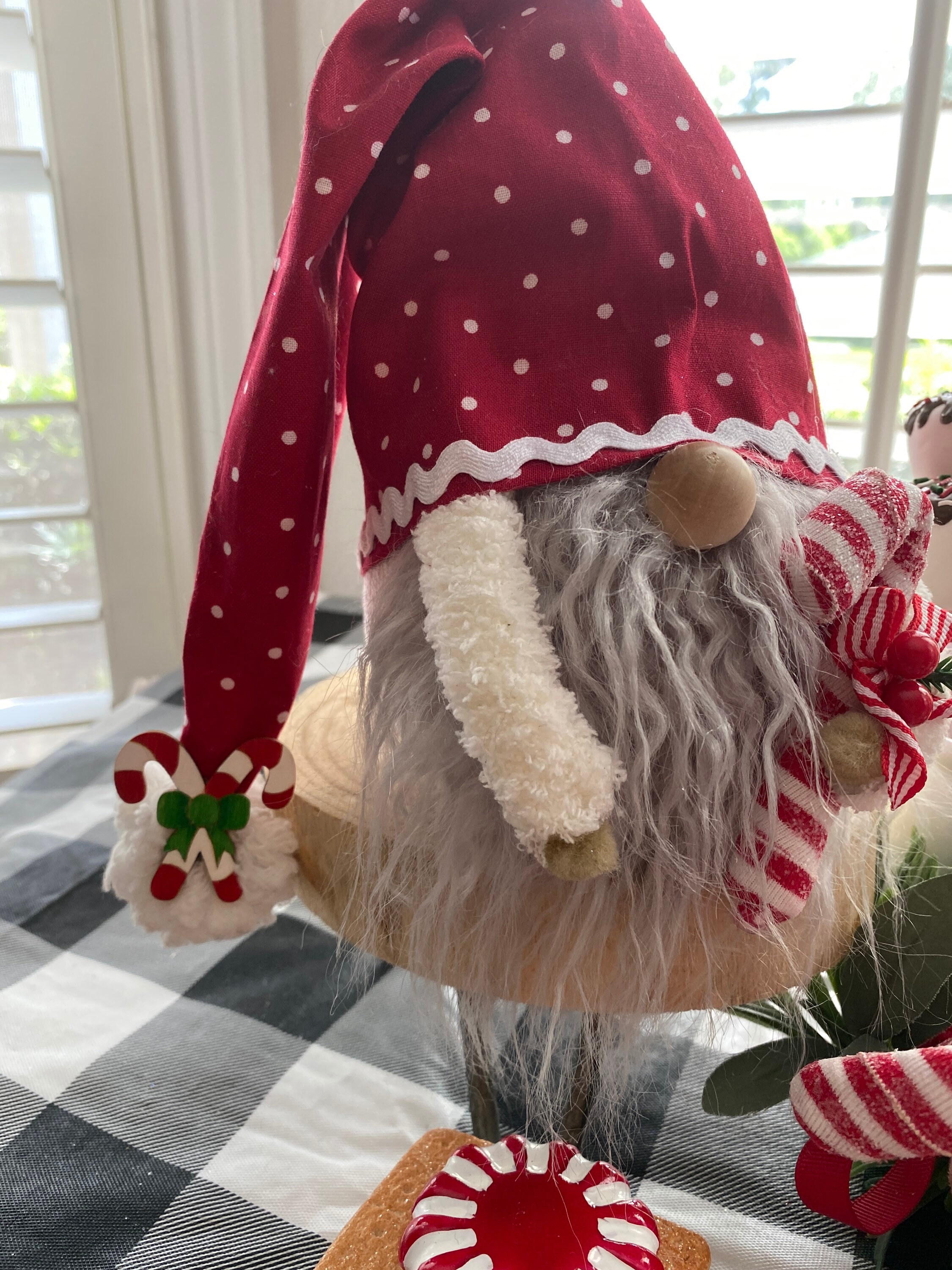 Candy Cane Christmas Gnome winterdecorwintergnome - Etsy