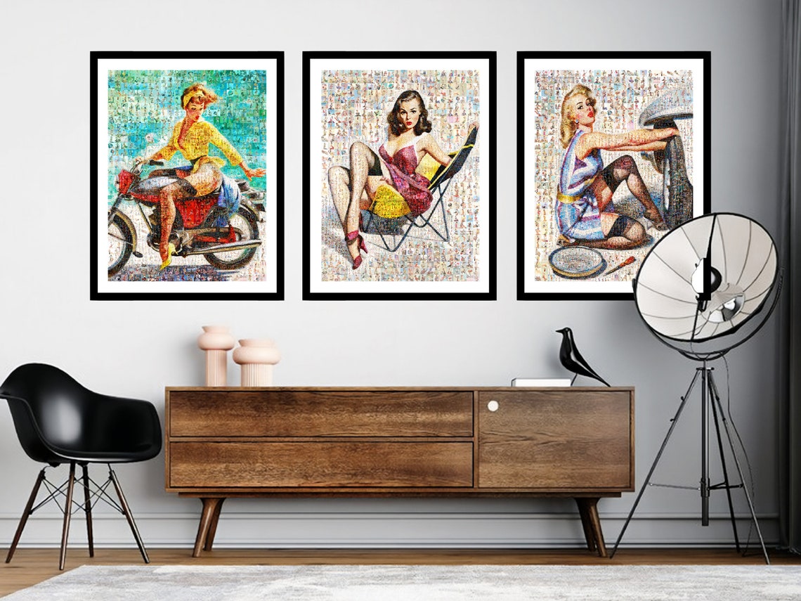 Pinup Girl Card Sexy Woman in Beach Chair Repro Gil - Etsy