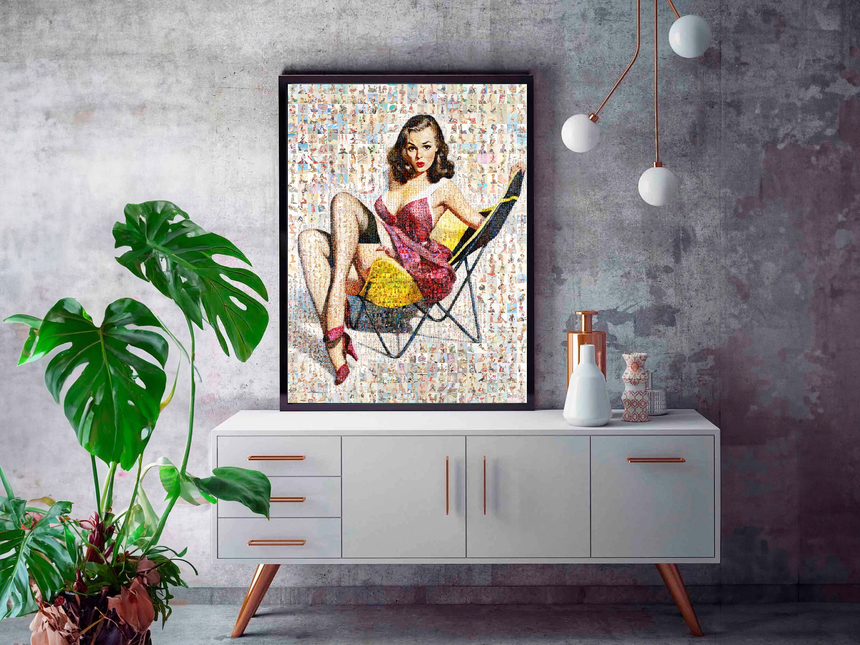 Pinup Girl Card Sexy Woman in Beach Chair Repro Gil - Etsy