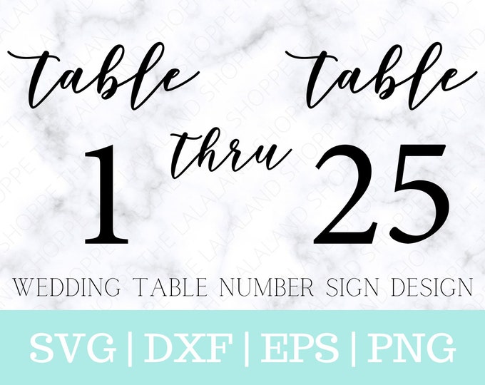 Table Number SVG Table Numbers Svg Table 1 Svg Table - Etsy