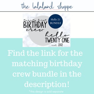 Twenty First Birthday Crew Tshirt Svg, Hello Twenty One 21 SVG ...