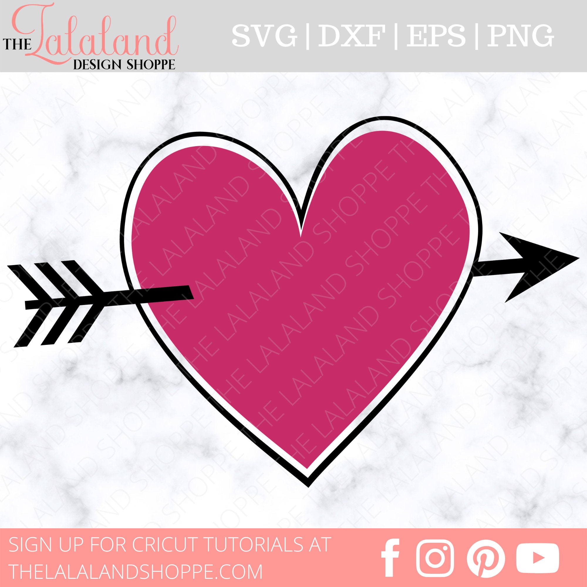 Corazón SVG - Corazón con Flecha svg - San Valentín Día Svg - Diseño de ...