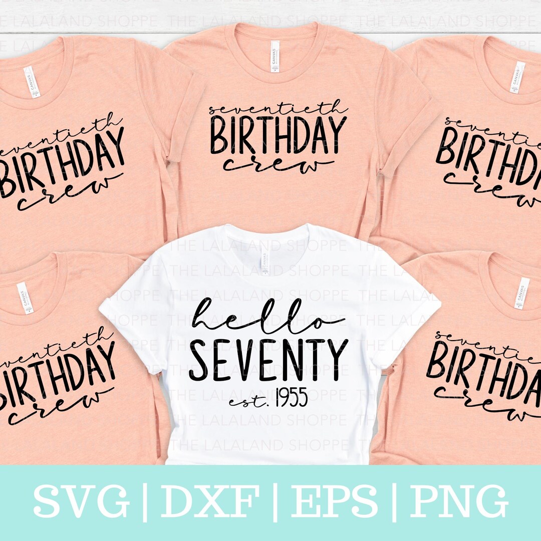Hello 70 Birthday T-shirt Svg Bundle, Hello Seventy SVG, Established ...