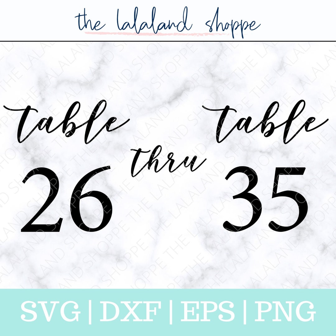Table Number SVG, Table Numbers Svg, Wedding Svg, Table Number Sign Svg ...