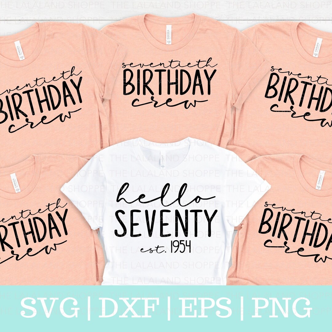 Hello 70 Birthday T-shirt Svg Bundle, Hello Seventy SVG, Established ...