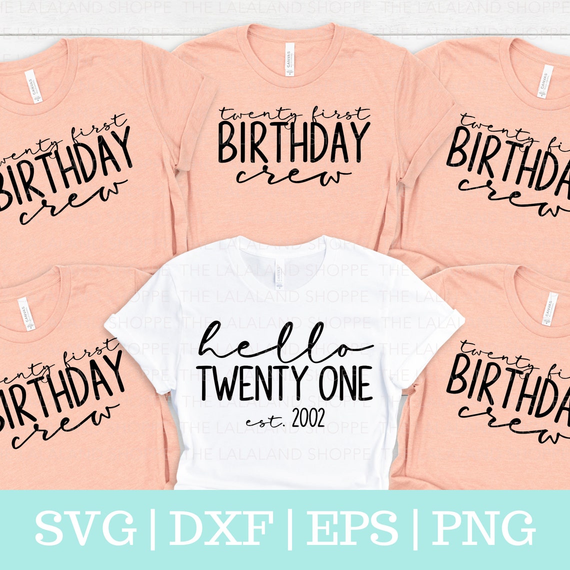 Twenty First Birthday Crew Tshirt Svg, Hello Twenty One 21 SVG ...