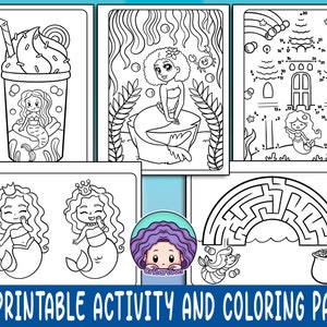 Mermaid Coloring & Activity Pages, 50 Printable Mermaid Coloring Pages ...
