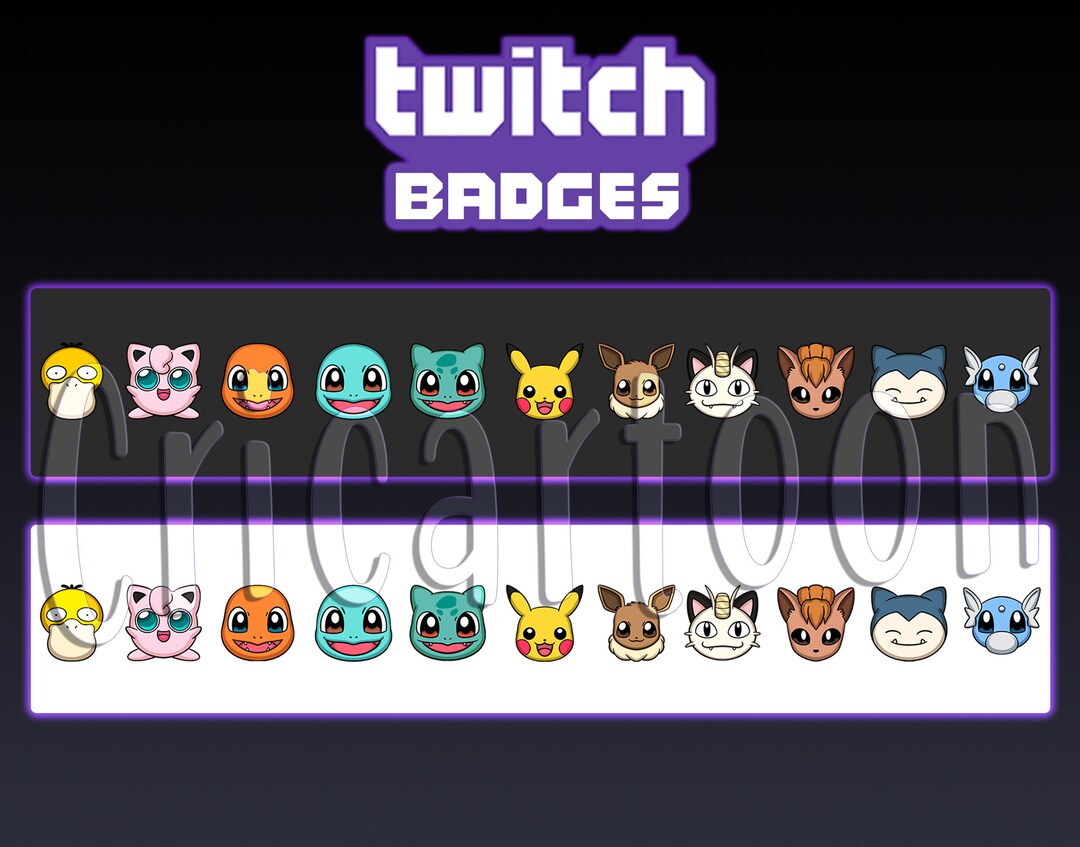 Pokemon 11 Twitch Sub/cheer/bit Badges Psyduck, Jigglypuff, Charmander ...