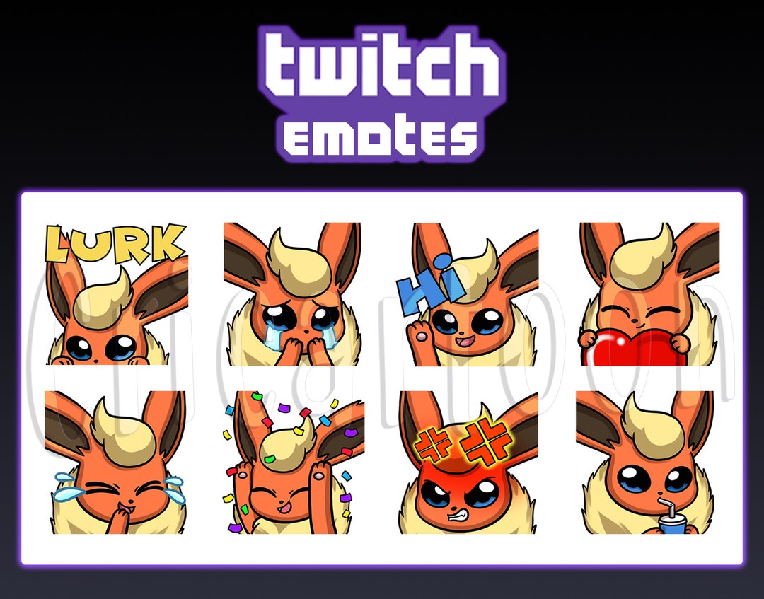 Flareon Heart, Cry, Hi, Waving, Angry, Rage, Sip, Lurk, Laugh, LOL ...