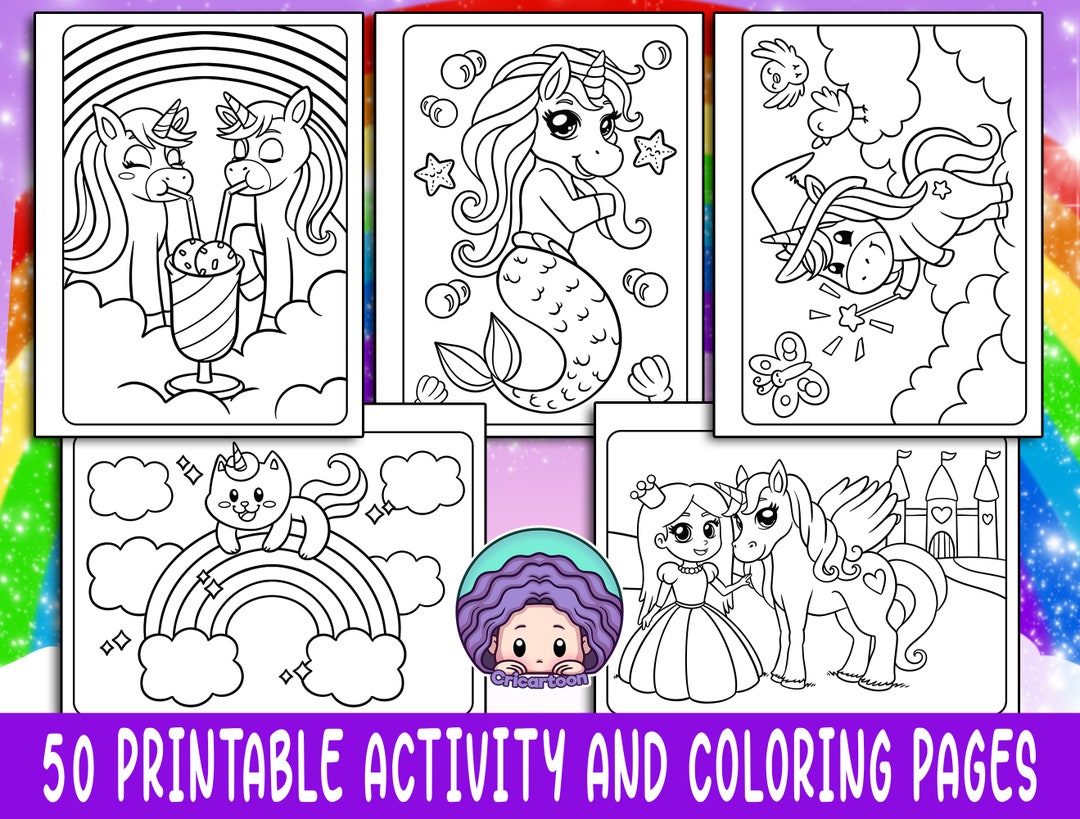 Unicorn Coloring & Activity Pages, 50 Printable Unicorn Coloring Pages ...