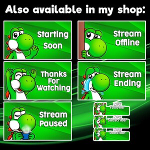 Cute Yoshi Hi, Waving, Hype, Lurk, Heart, GG, Good Game Sip, Cry, Sigh ...