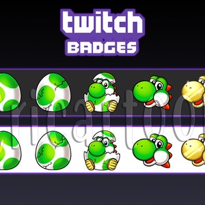 Yoshi - 5 Twitch Sub/cheer Badges/bit Badges - Super Mario - Etsy