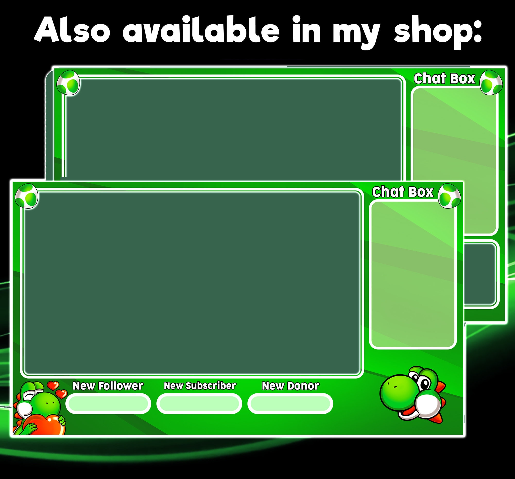 Cute Yoshi Hi, Waving, Hype, Lurk, Heart, GG, Good Game Sip, Cry, Sigh ...
