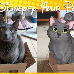 CUSTOM Disney Pet, Disney Pet Portrait, Pet Cartoon From Photo, Dog ...